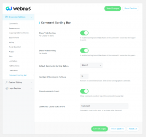 Comment Sorting Bar - Deeper Comments