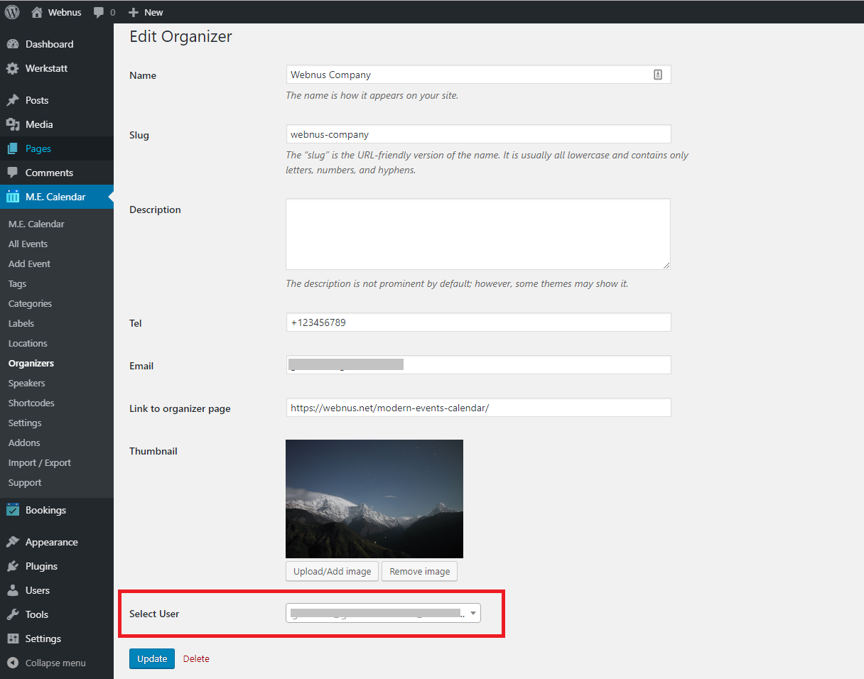User Dashboard Addon - Modern Events Calendar Knowledgebase