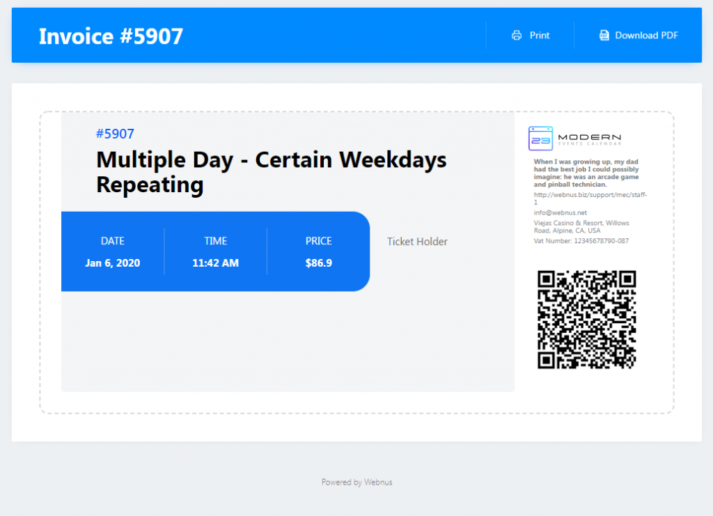 Ticket and Invoice Addon - Modern Events Calendar Knowledgebase